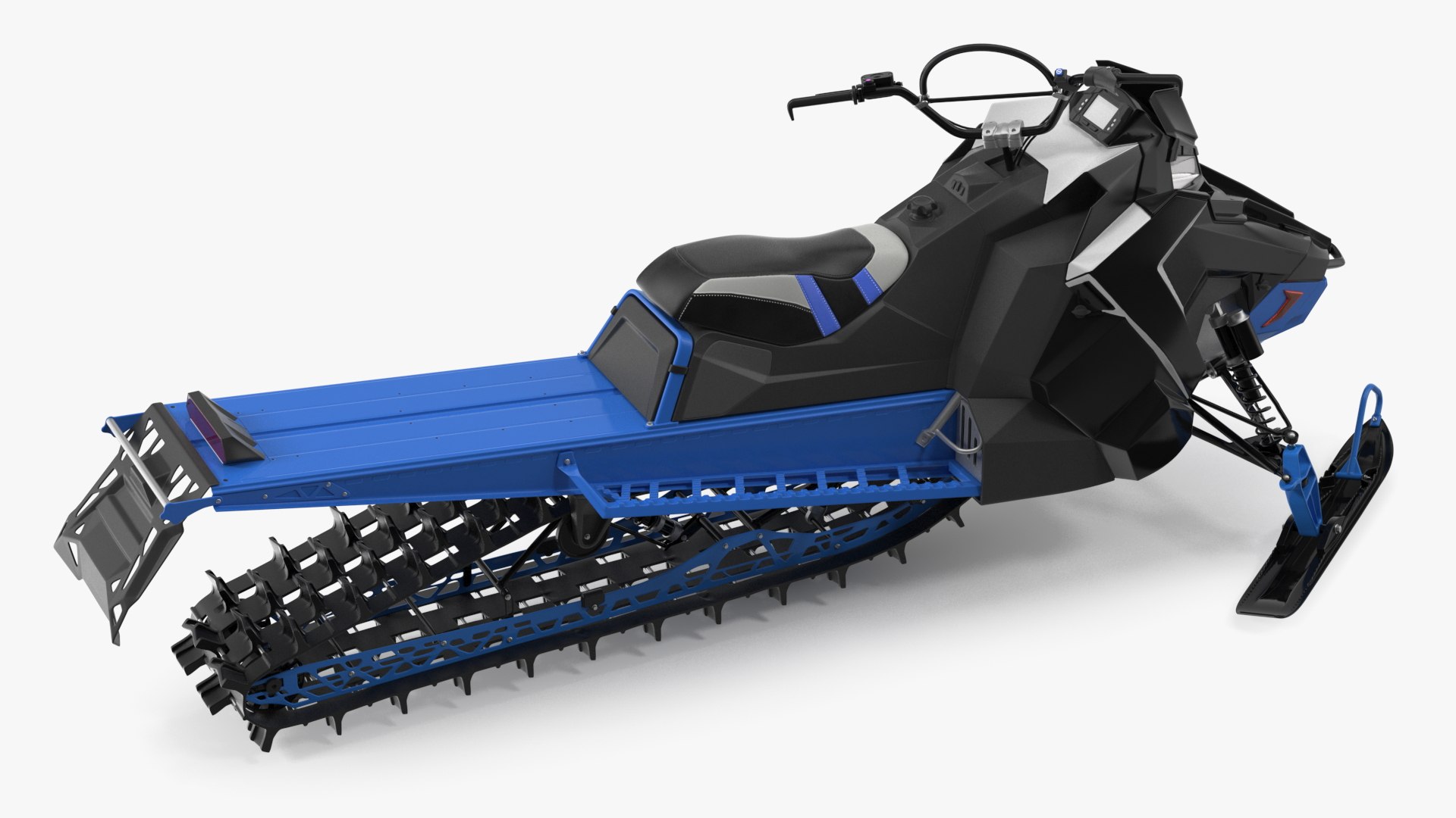 3D Electric Snowmobile Blue Rigged Model - TurboSquid 2054530
