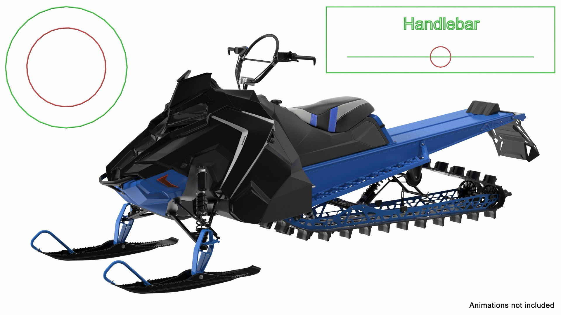 3D Electric Snowmobile Blue Rigged Model - TurboSquid 2054530