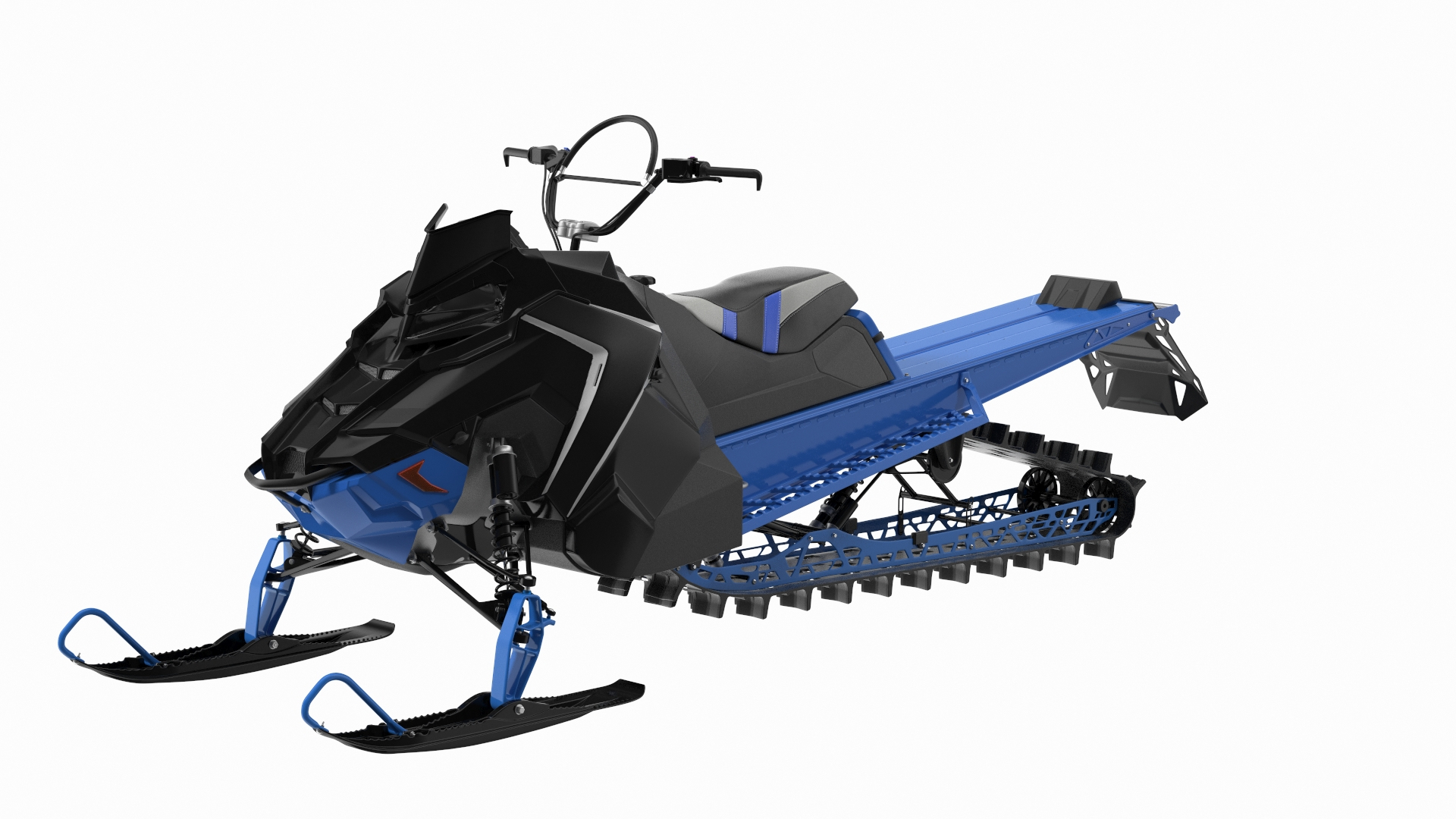 3D Electric Snowmobile Blue Rigged Model - TurboSquid 2054530