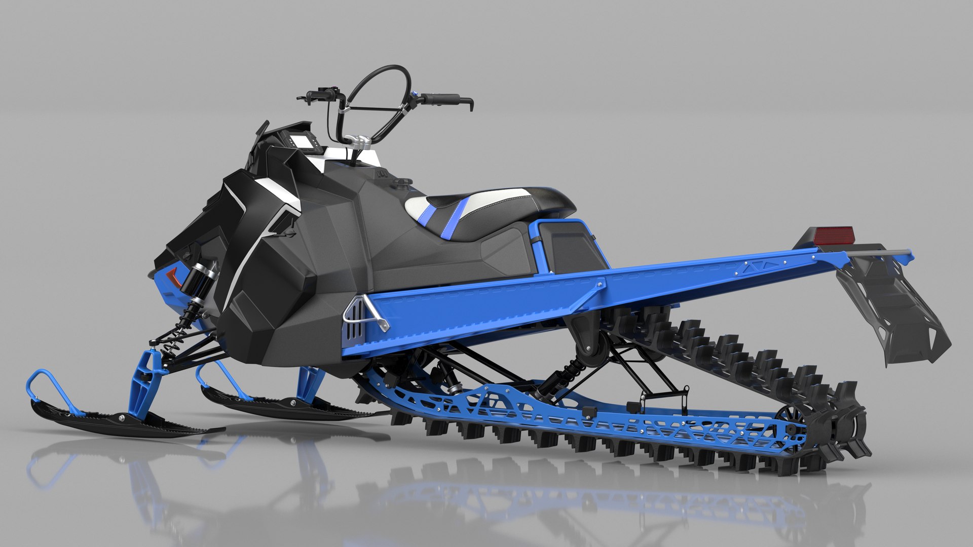3D Electric Snowmobile Blue Rigged Model - TurboSquid 2054530
