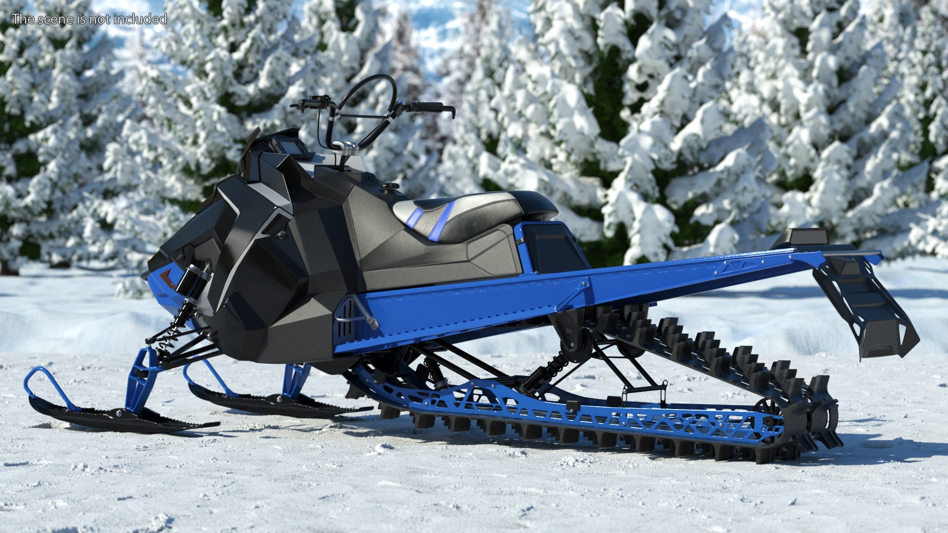 3D Electric Snowmobile Blue Rigged Model - TurboSquid 2054530