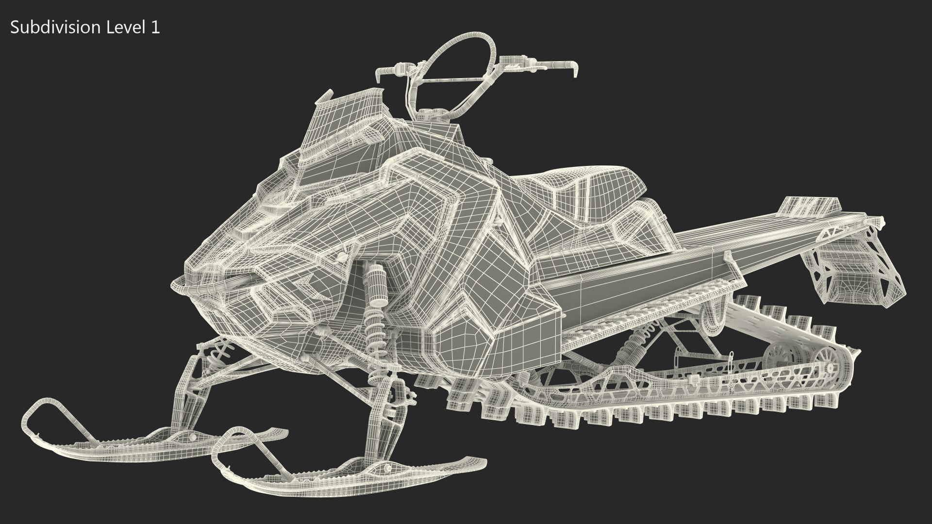 3D Electric Snowmobile Blue Rigged Model - TurboSquid 2054530