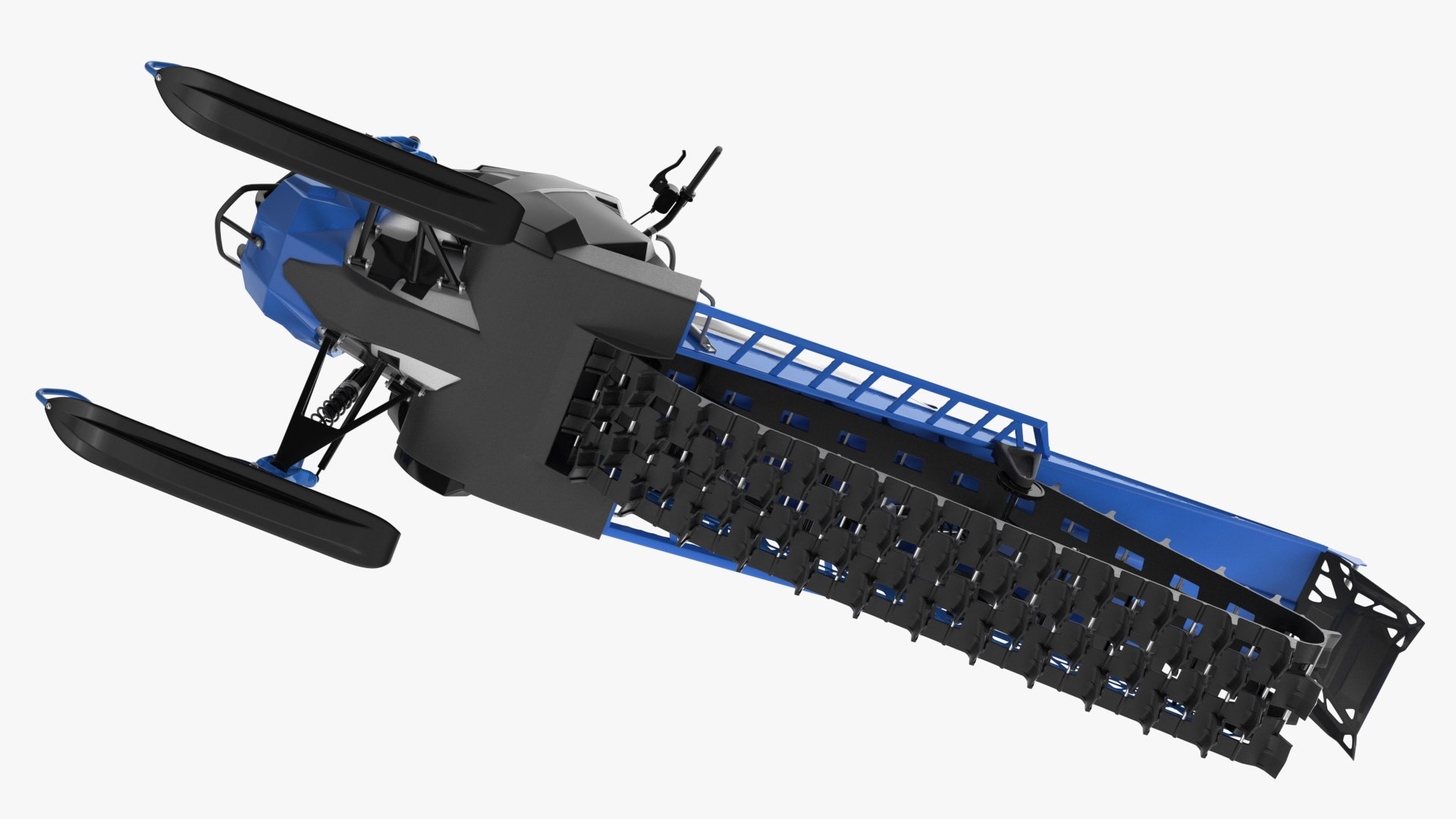 3D Electric Snowmobile Blue Rigged Model - TurboSquid 2054530