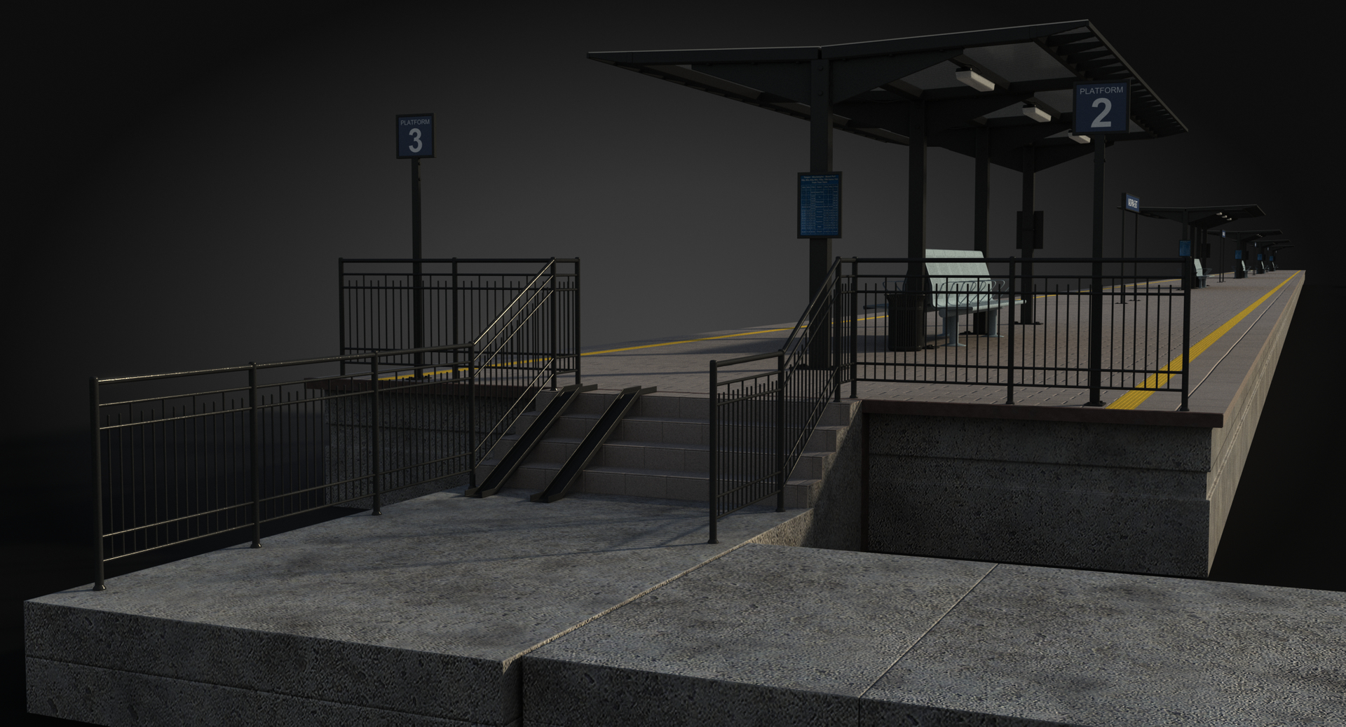 3D railroad platforms rail - TurboSquid 1302844