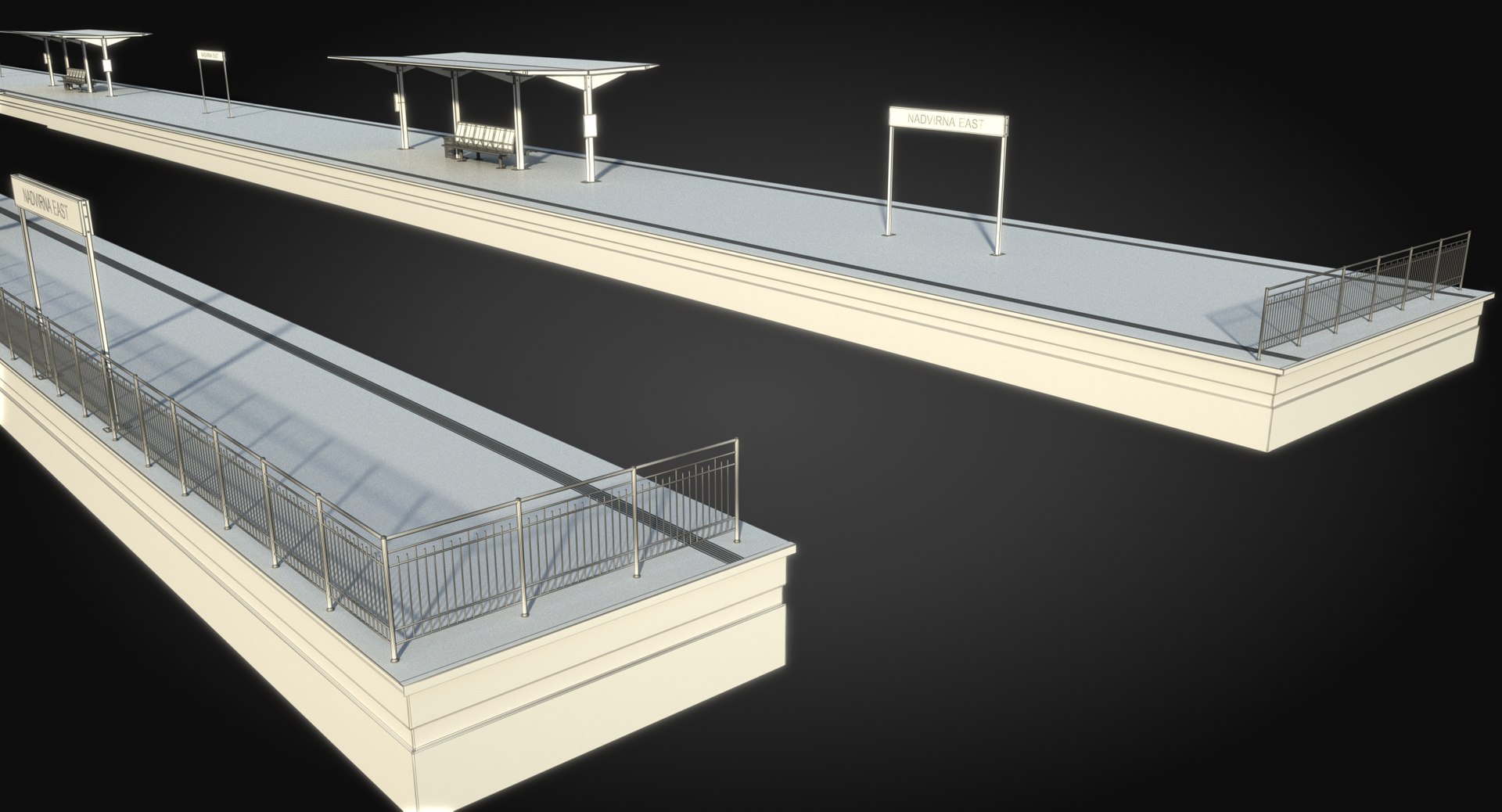 3D Railroad Platforms Rail - TurboSquid 1302844