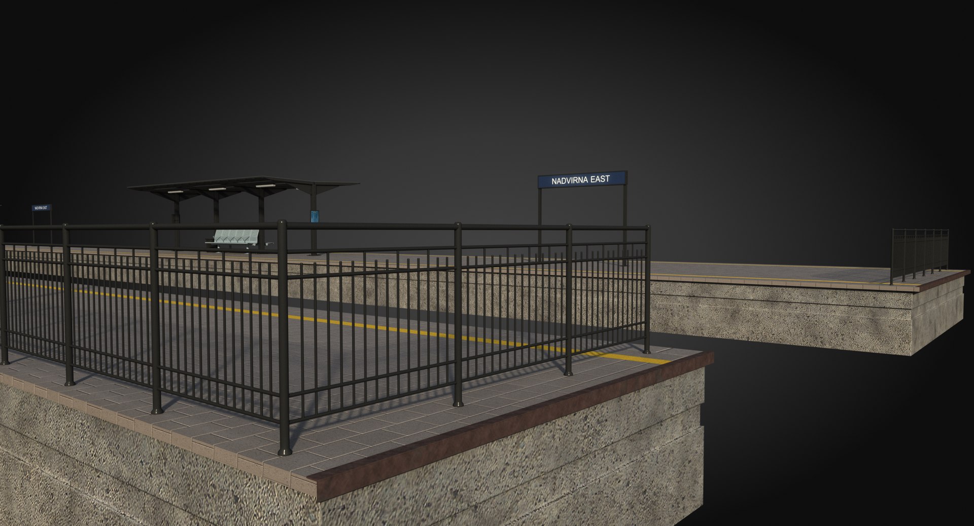 3D Railroad Platforms Rail - TurboSquid 1302844