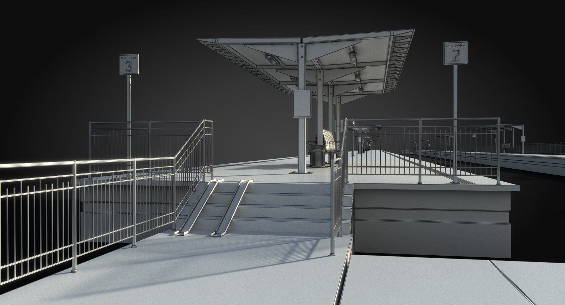 3D Railroad Platforms Rail - TurboSquid 1302844