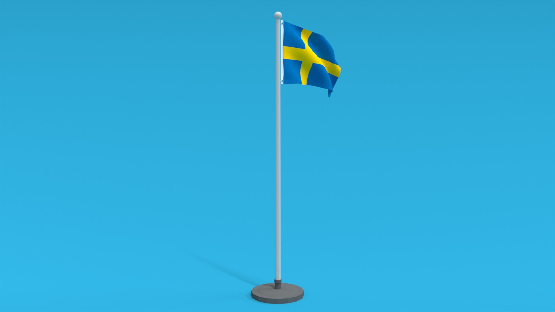3D model Low Poly Seamless Animated Sweden Flag - TurboSquid 1846003