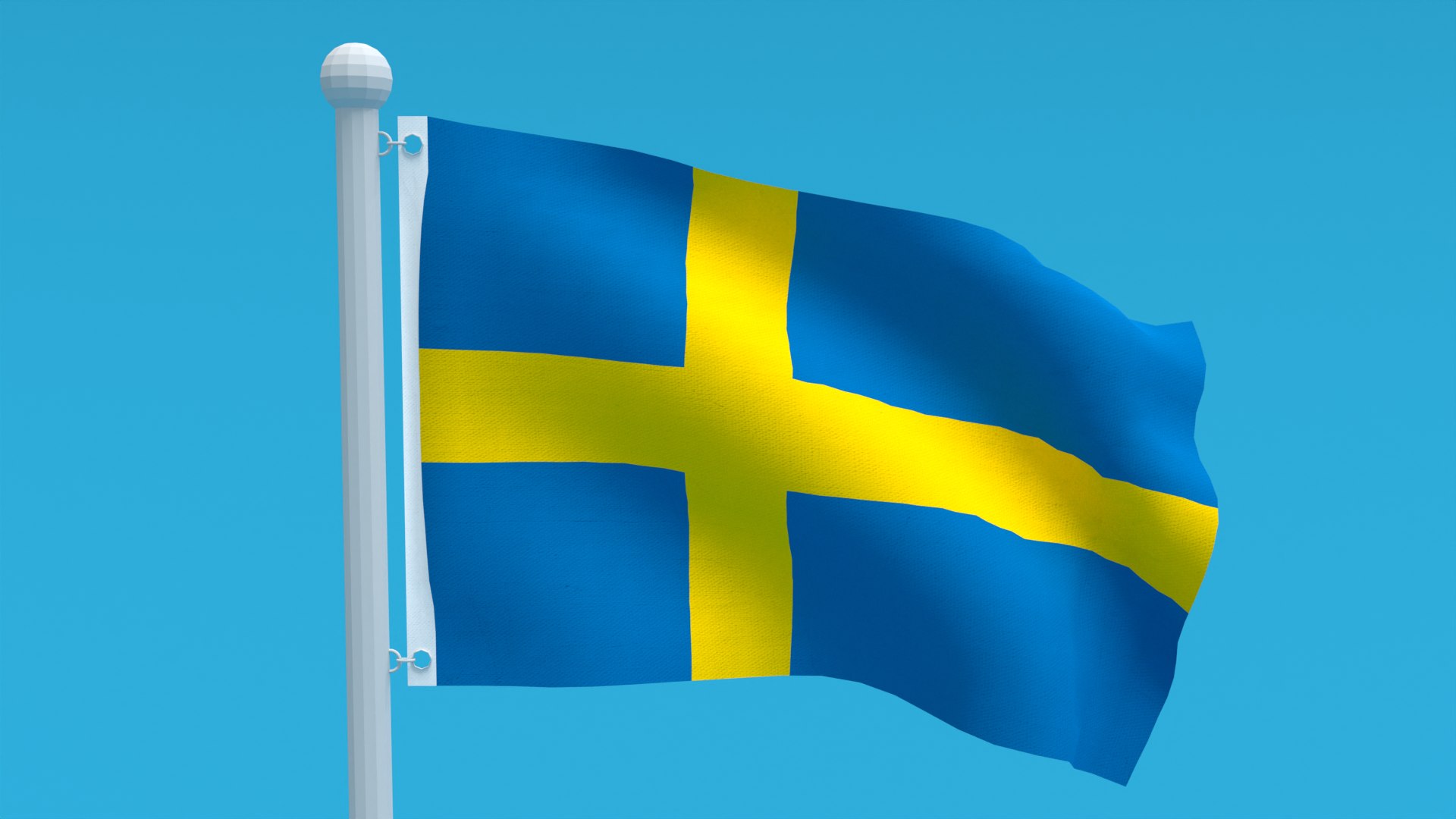 3D model Low Poly Seamless Animated Sweden Flag - TurboSquid 1846003