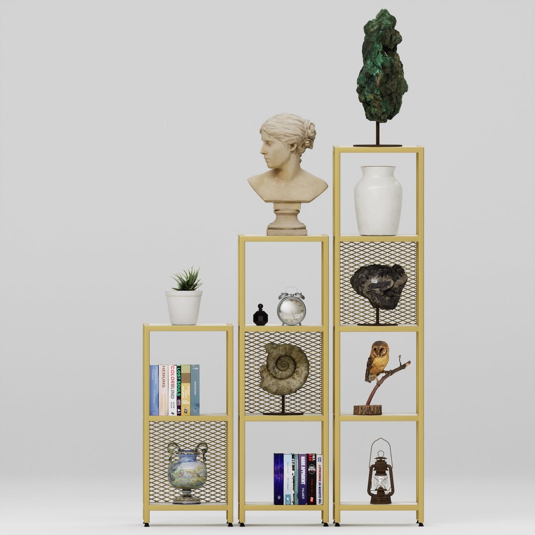 Decorative Set And Shelving System Bookshelf 3D Model 3D Model ...