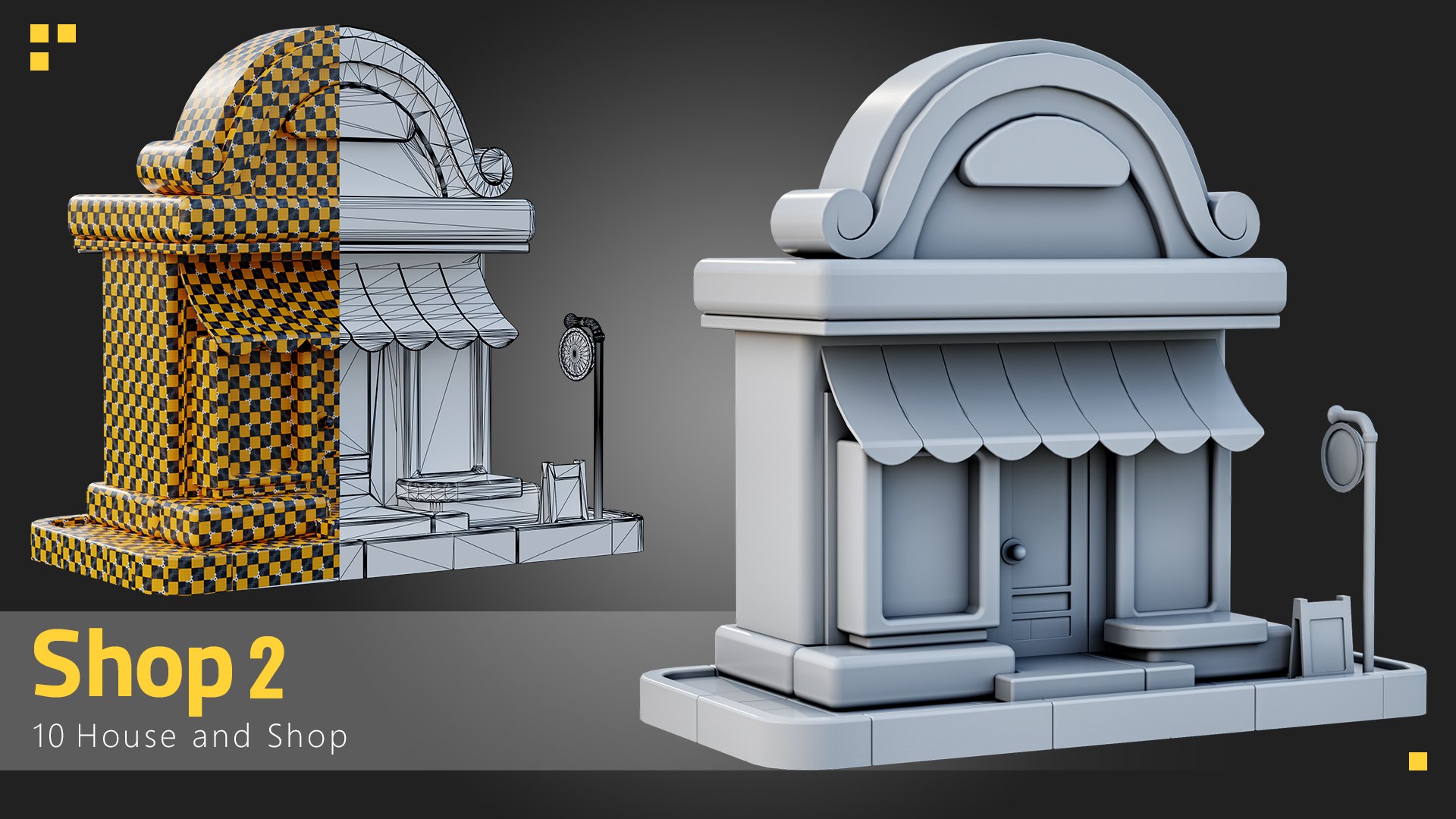 3D 10 Stylized Building - Kitbash - TurboSquid 2158633