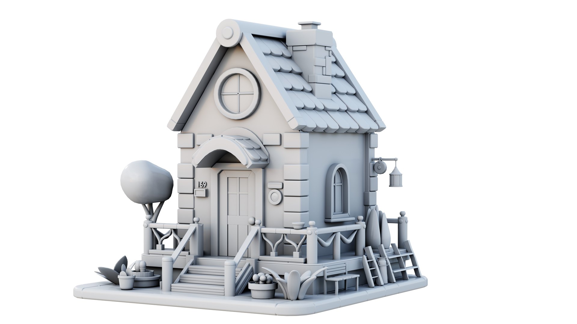 3D 10 Stylized Building - Kitbash - TurboSquid 2158633