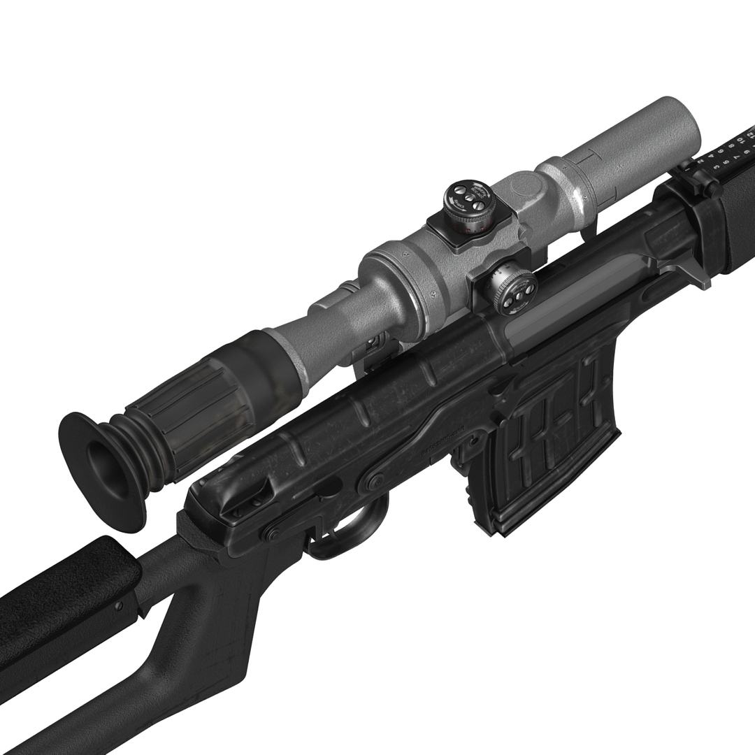 3d model dragunov sniper rifle svd