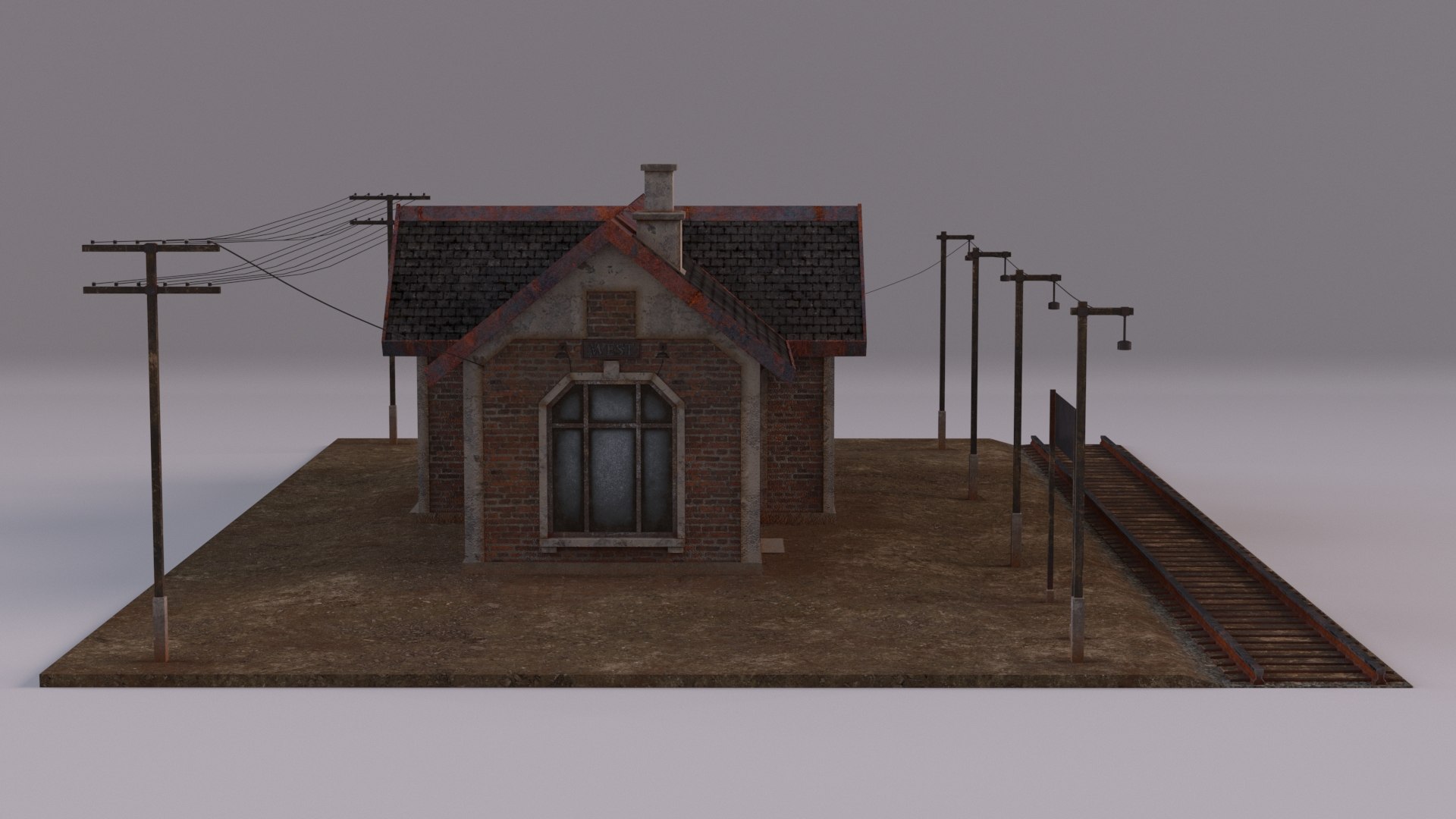 Old Railroad Station 3D Model - TurboSquid 1825057