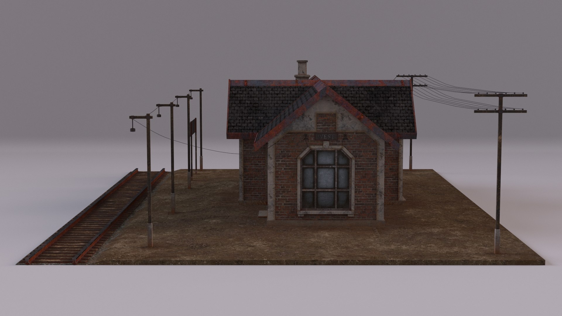 Old Railroad Station 3D Model - TurboSquid 1825057