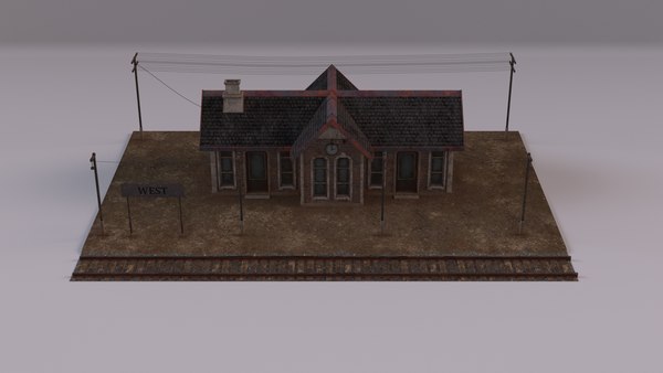 Old Railroad Station 3D model - TurboSquid 1825057