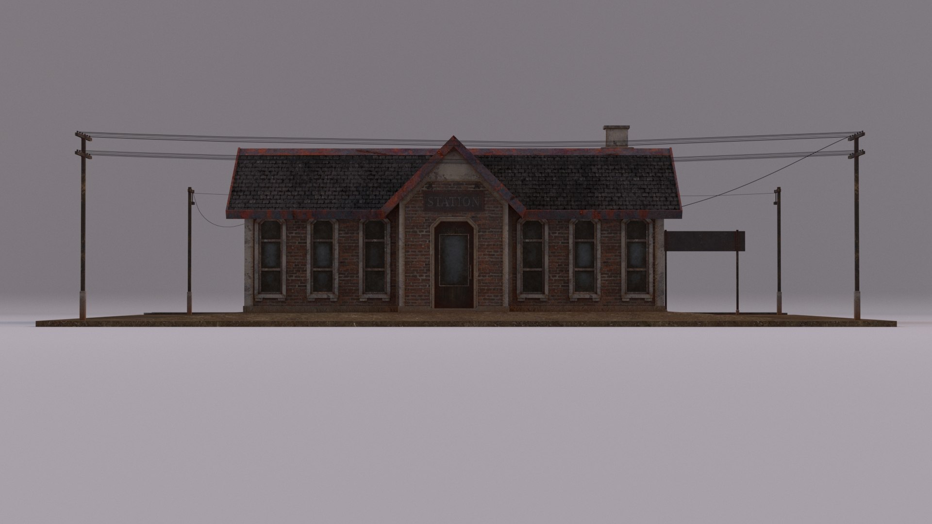 Old Railroad Station 3D Model - TurboSquid 1825057