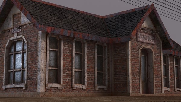 Old Railroad Station 3D model - TurboSquid 1825057