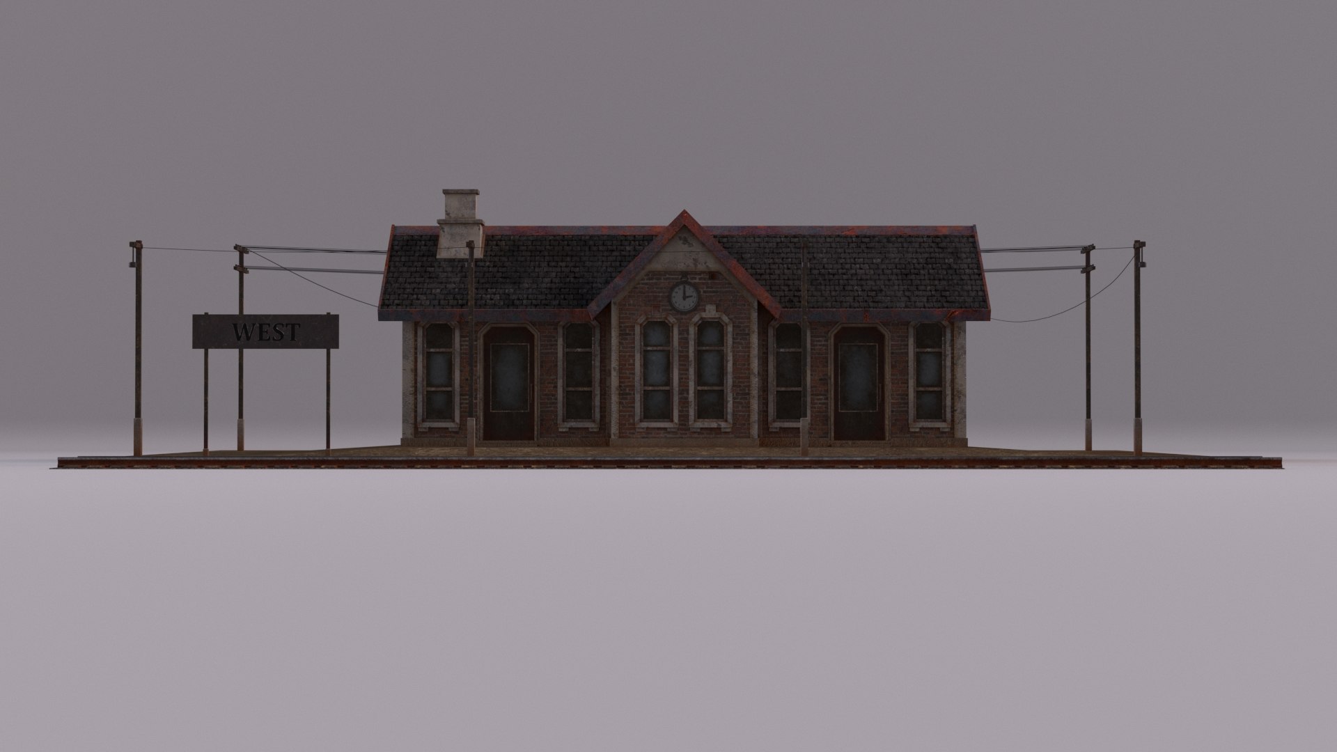 Old Railroad Station 3D Model - TurboSquid 1825057