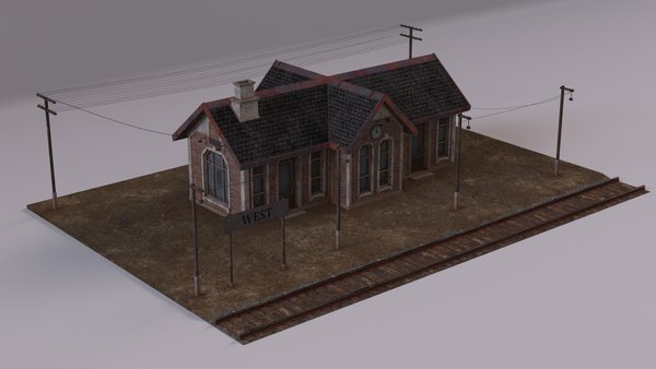Old Railroad Station 3D model - TurboSquid 1825057