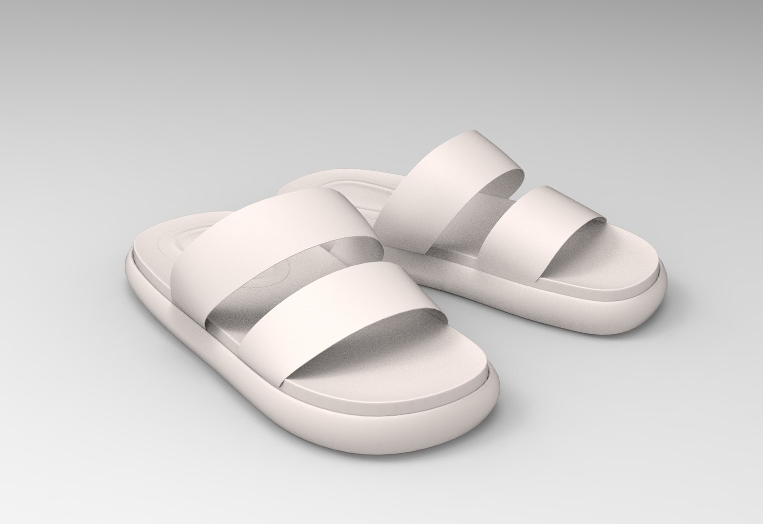 Wide Strap Slide Sandals 3D model - TurboSquid 1965076