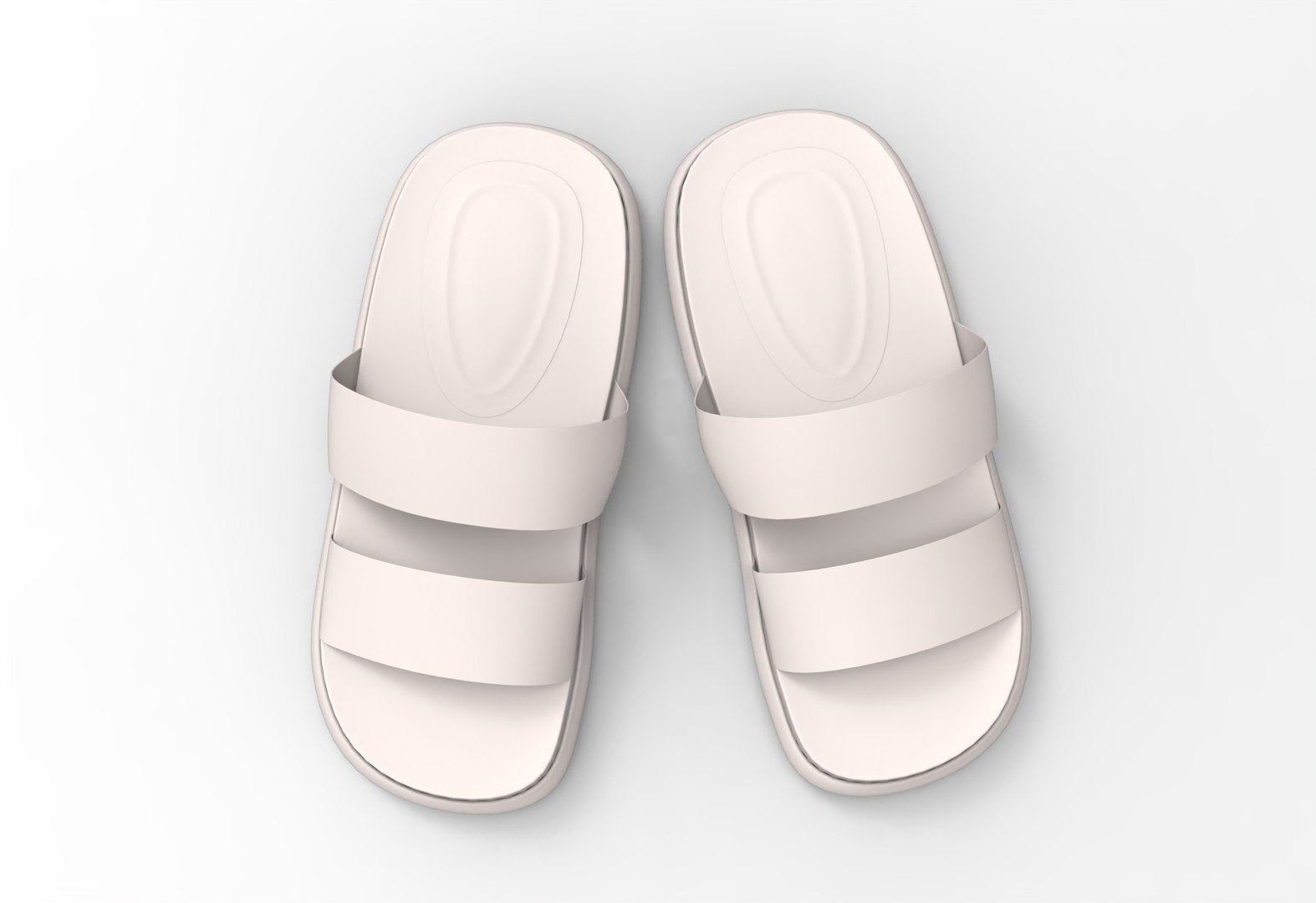 Wide Strap Slide Sandals 3D model - TurboSquid 1965076