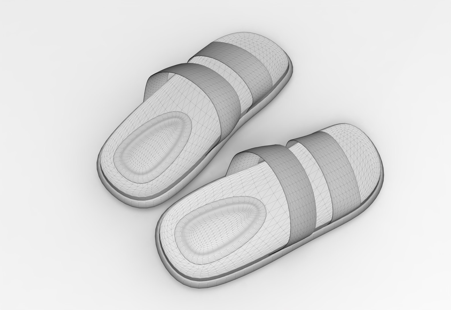 Wide Strap Slide Sandals 3D model - TurboSquid 1965076