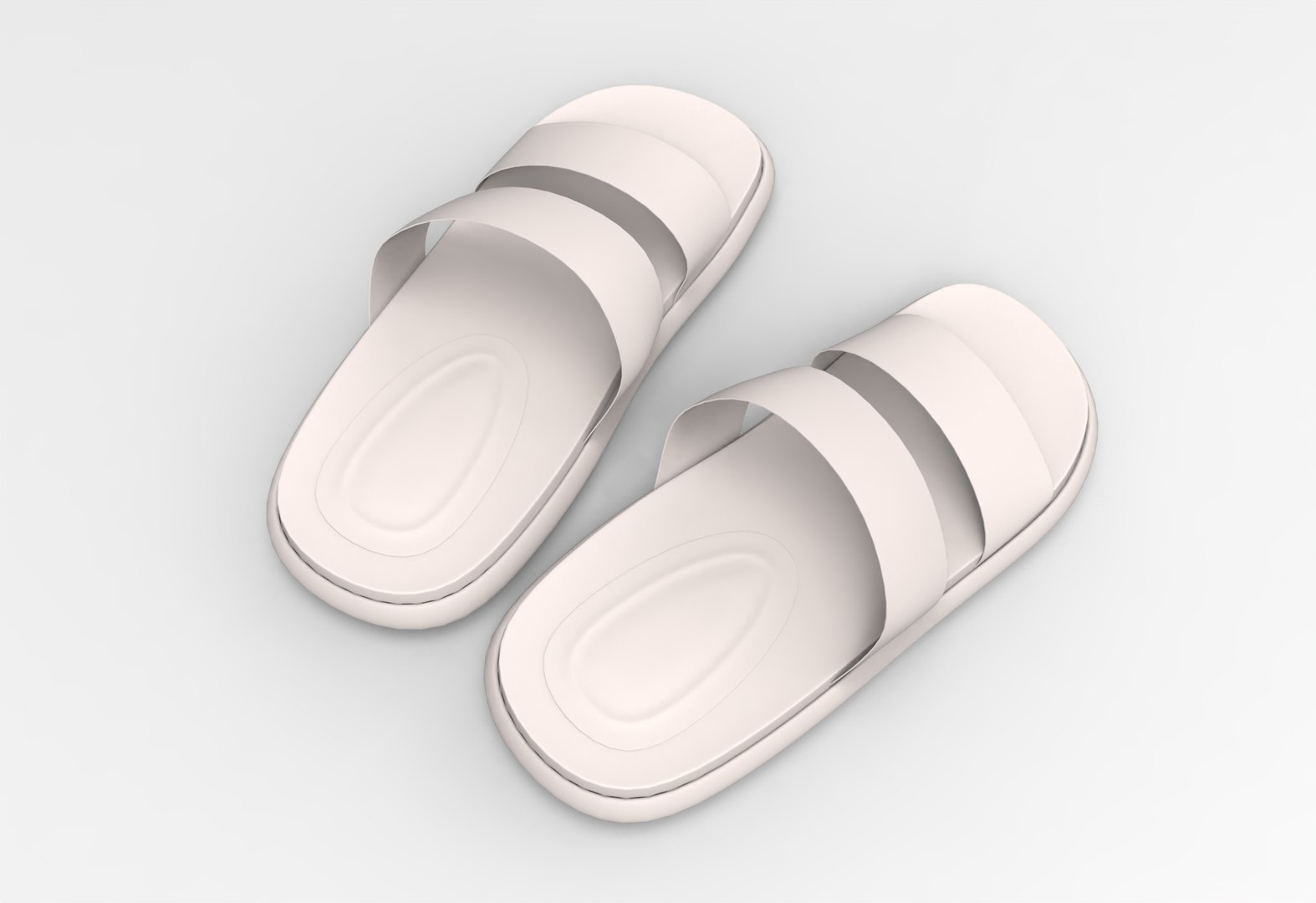 Wide Strap Slide Sandals 3D model - TurboSquid 1965076
