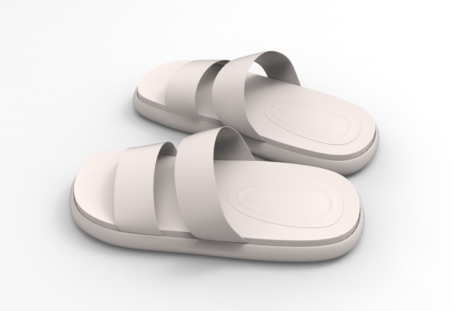 Wide Strap Slide Sandals 3D model - TurboSquid 1965076
