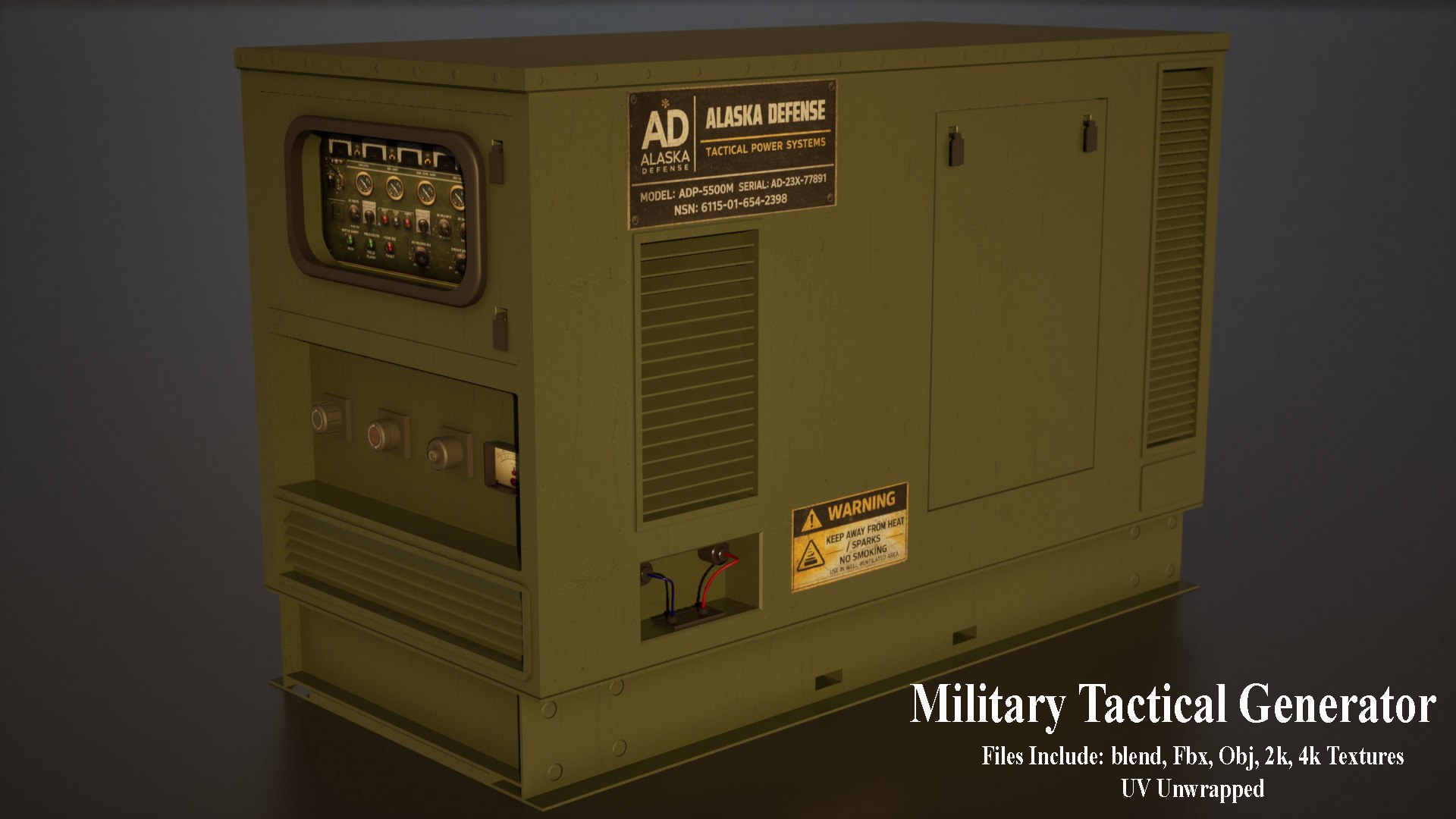 3D Military Tactical Generator - TurboSquid 2551419