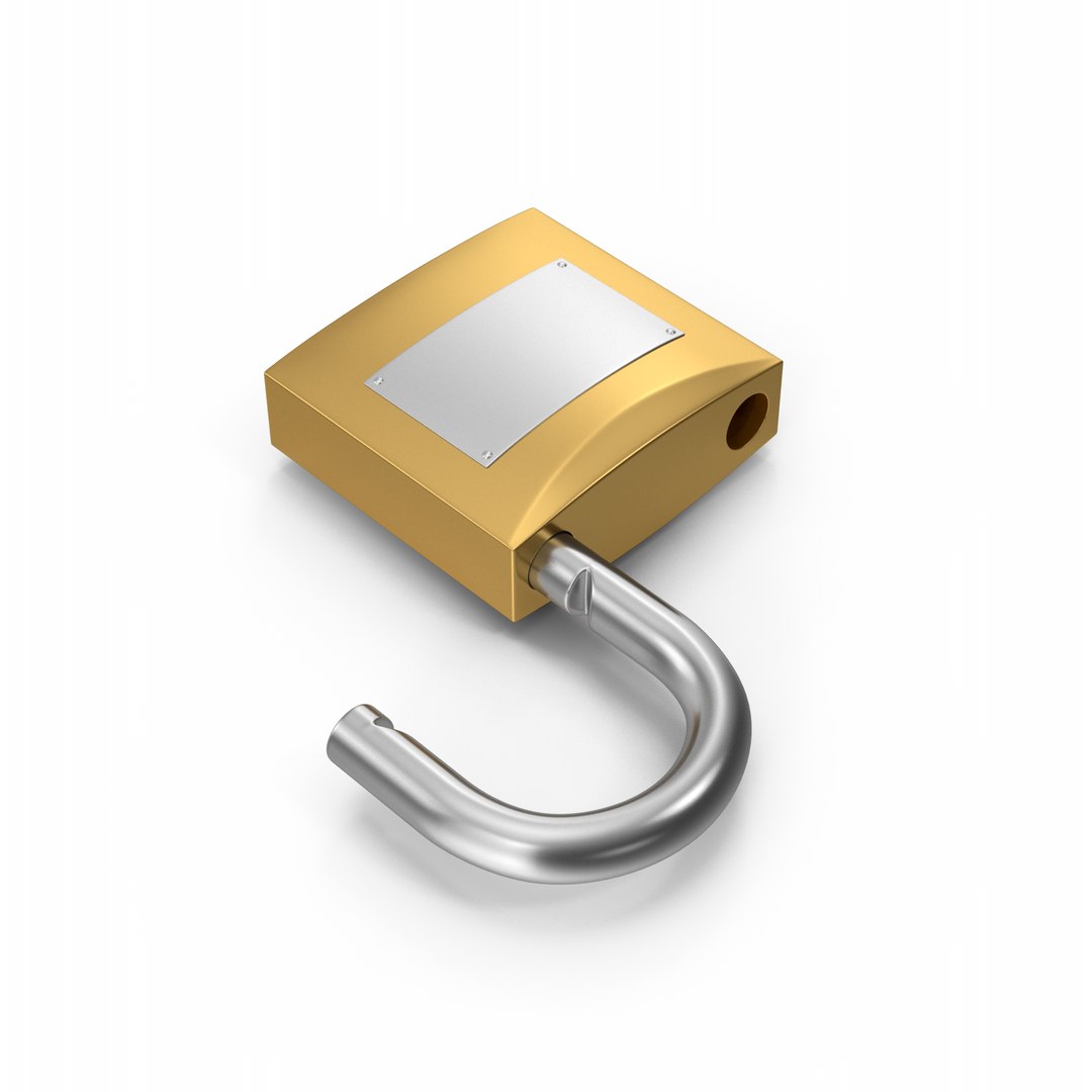 3D Unlocked Gold Padlock - TurboSquid 1870907