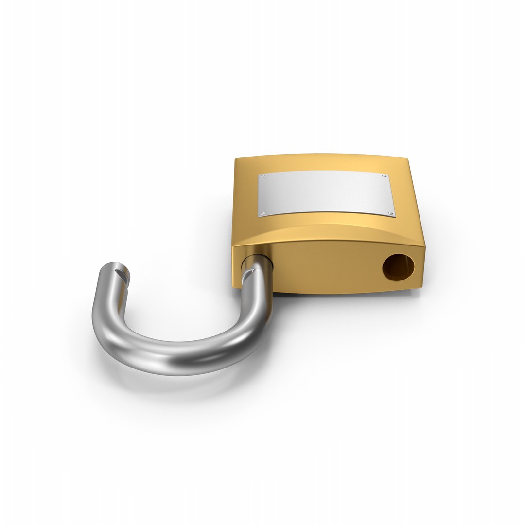 3D Unlocked Gold Padlock - TurboSquid 1870907