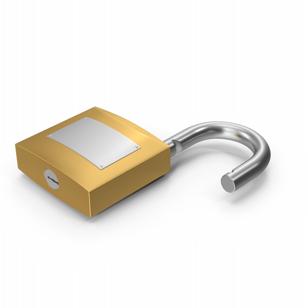 3D Unlocked Gold Padlock - TurboSquid 1870907