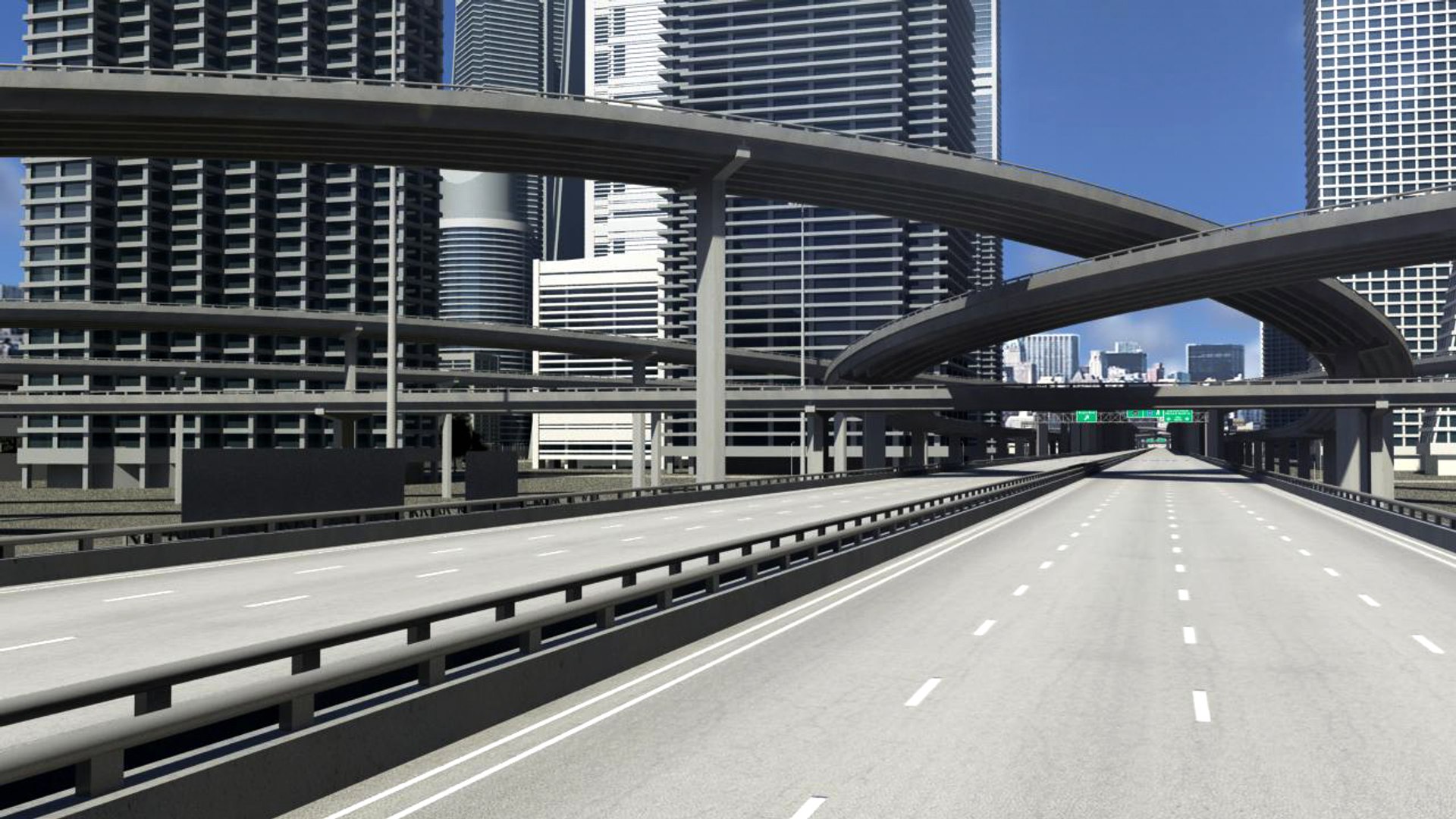 3D Freeway City Environment - TurboSquid 1339748