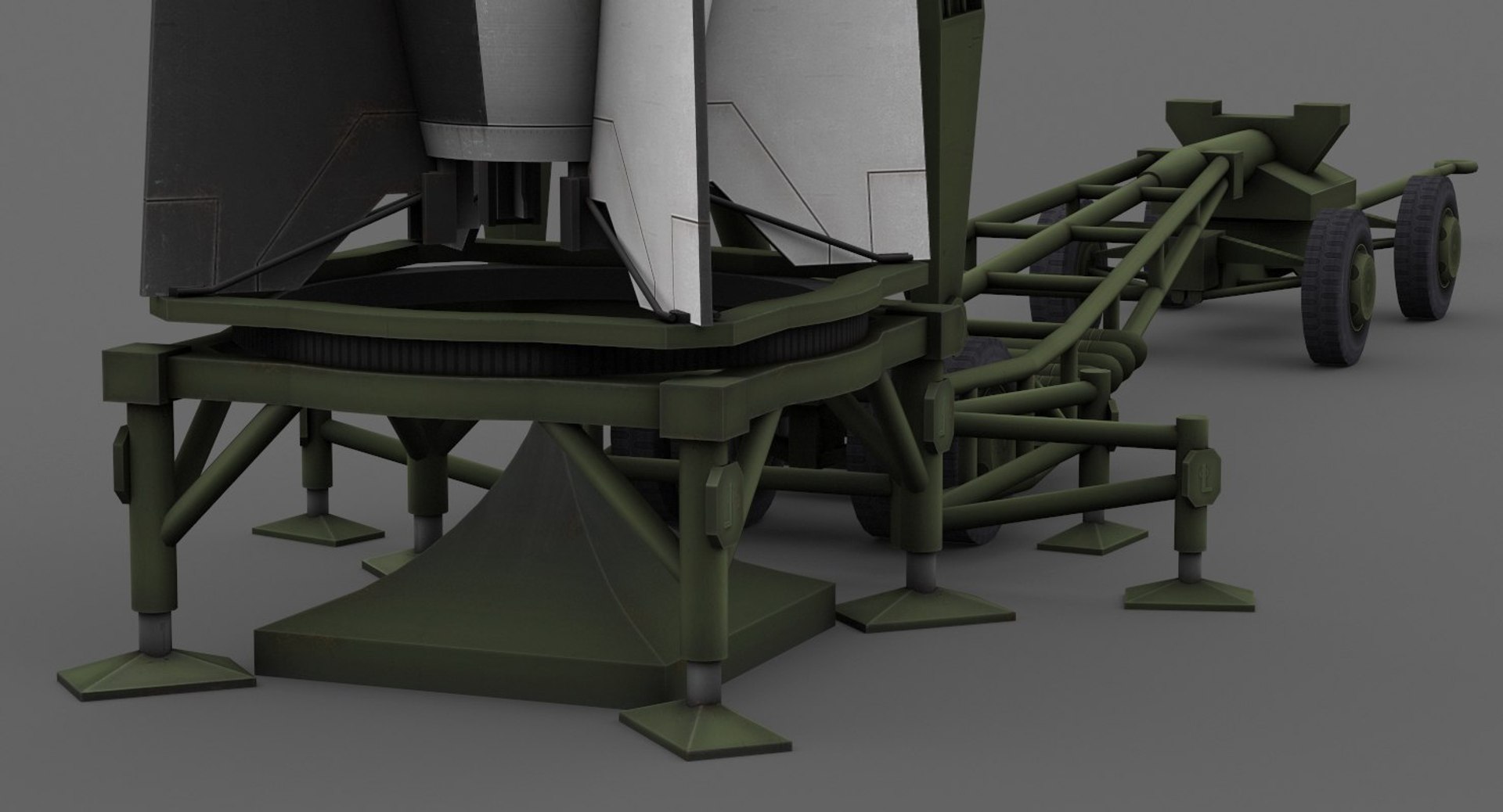 V-2 Ballistic Missile Launcher 3d Model