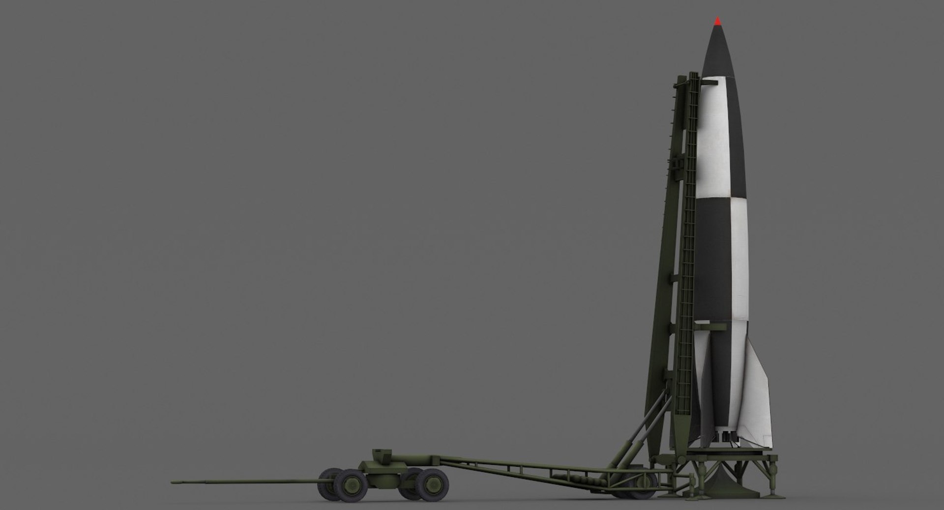 V-2 Ballistic Missile Launcher 3d Model
