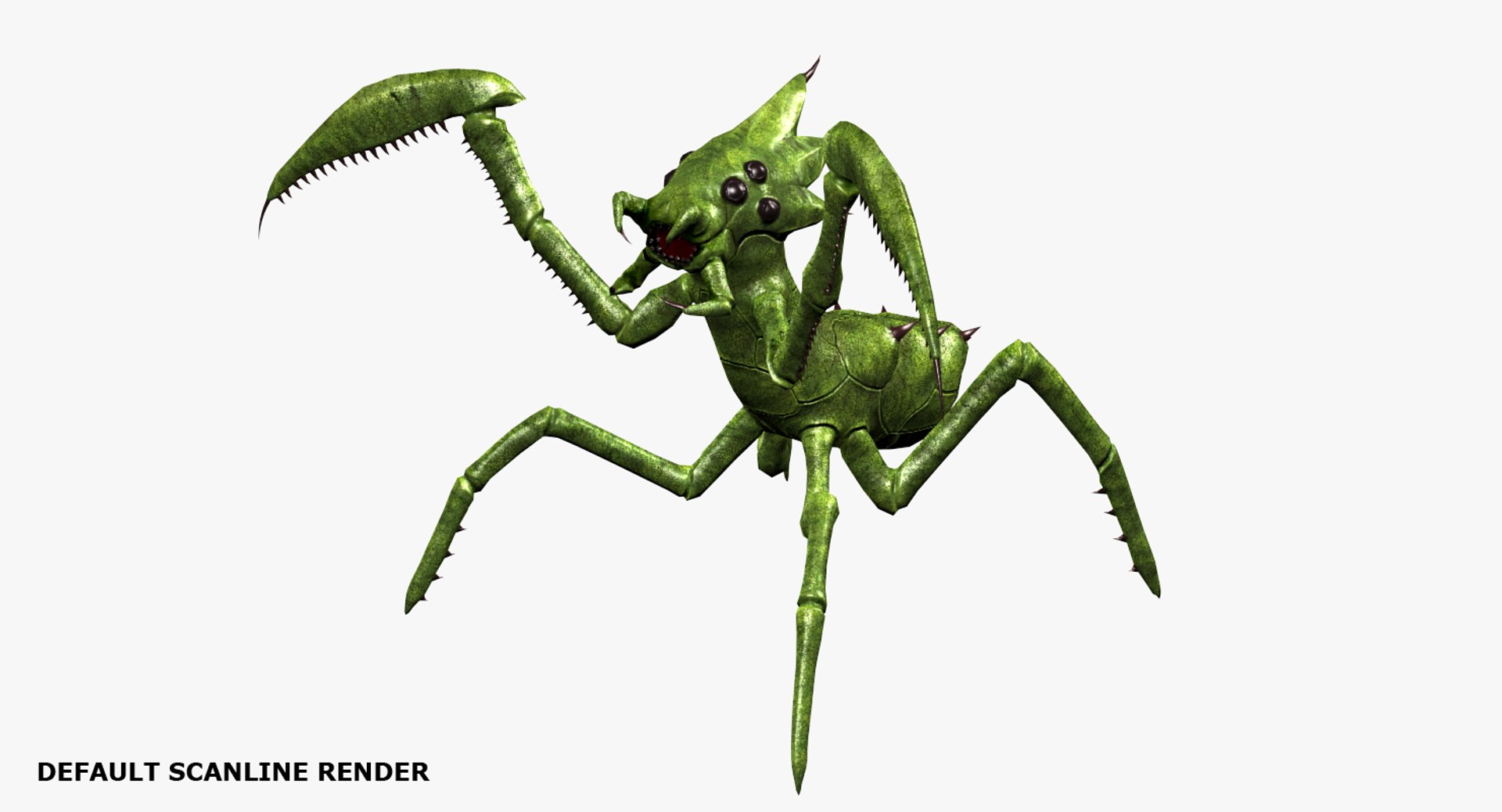 3d Model Mantis Low-poly Monster