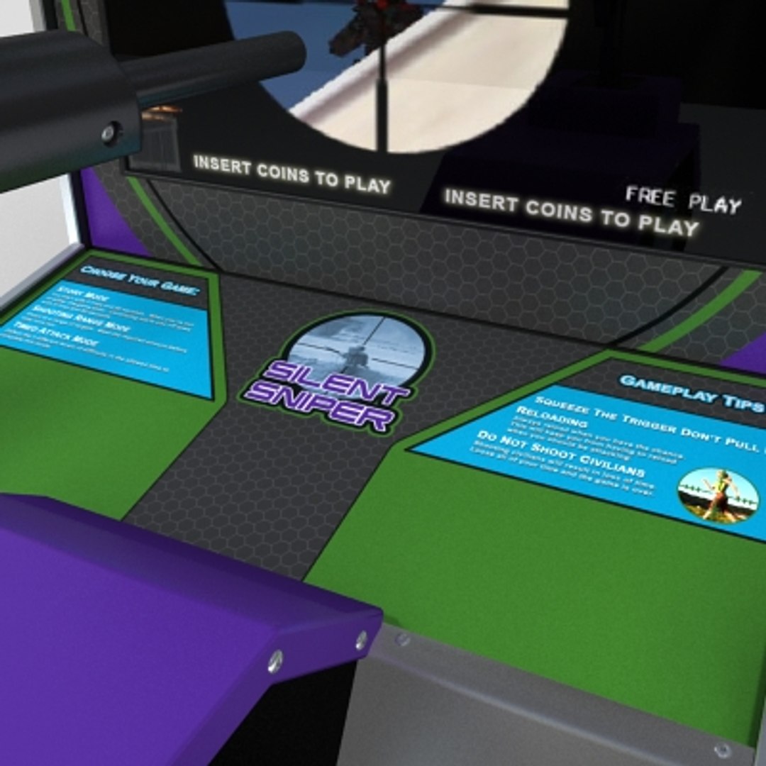 Stand Arcade Sniper Gun 3d Model