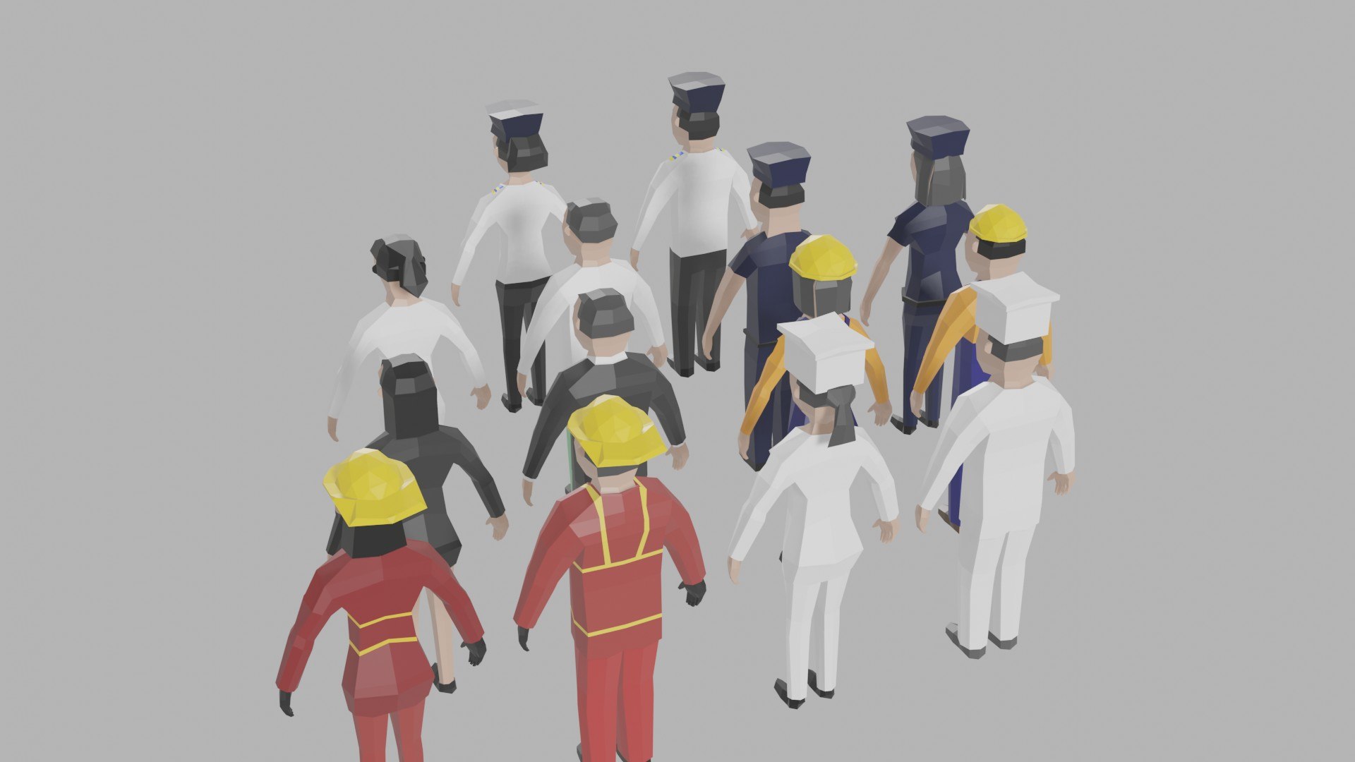 Occupations Character Pack 3D Model - TurboSquid 1567355