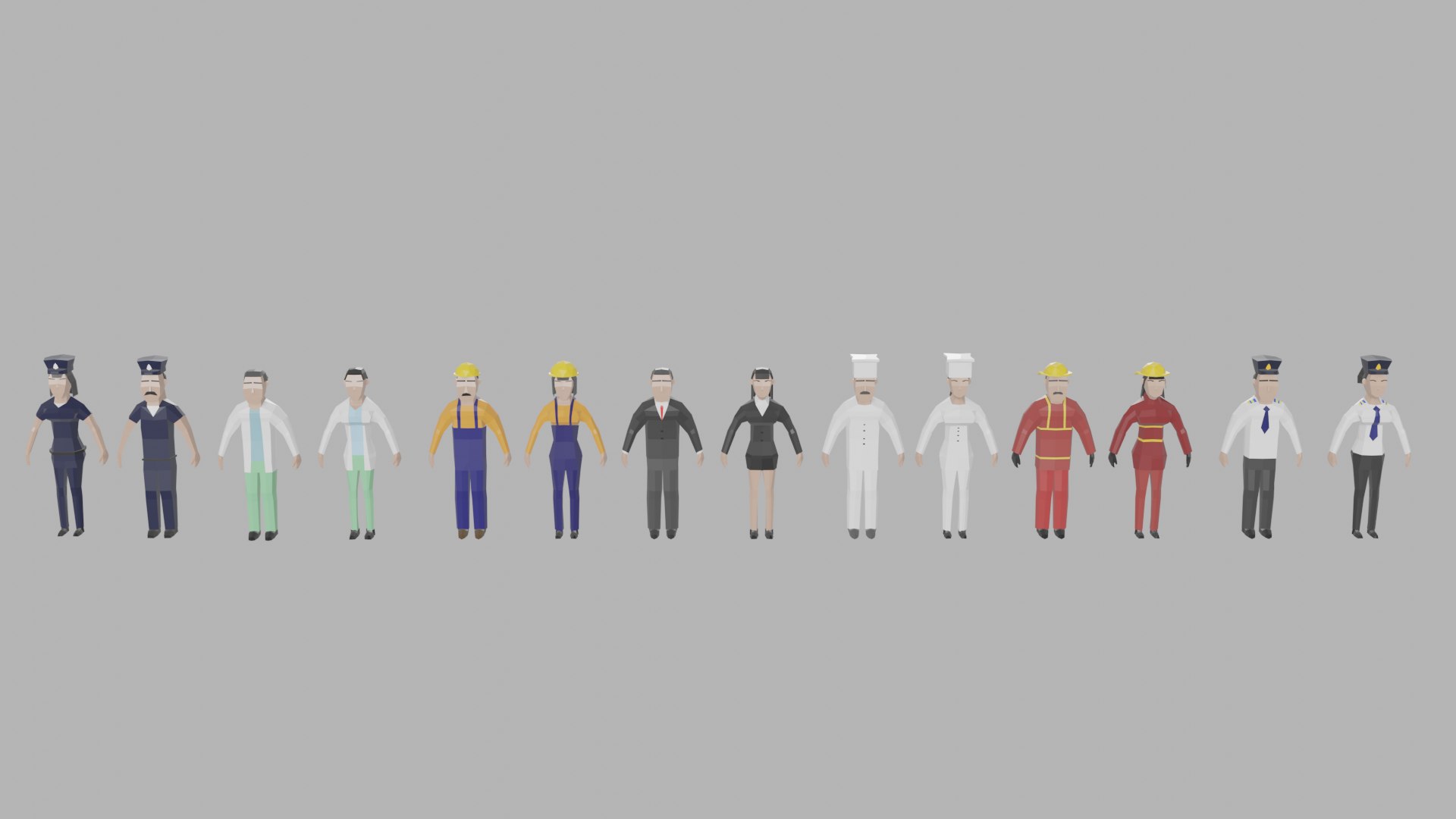 Occupations Character Pack 3D Model - TurboSquid 1567355