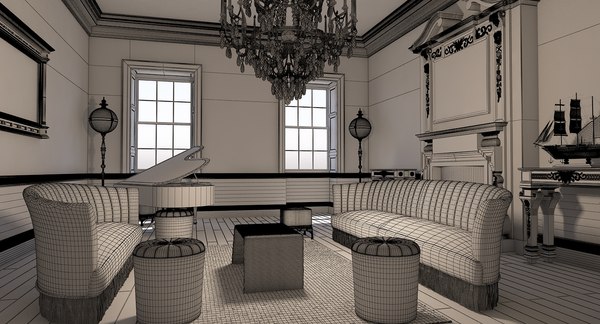 Classical interior 3D model - TurboSquid 1191077