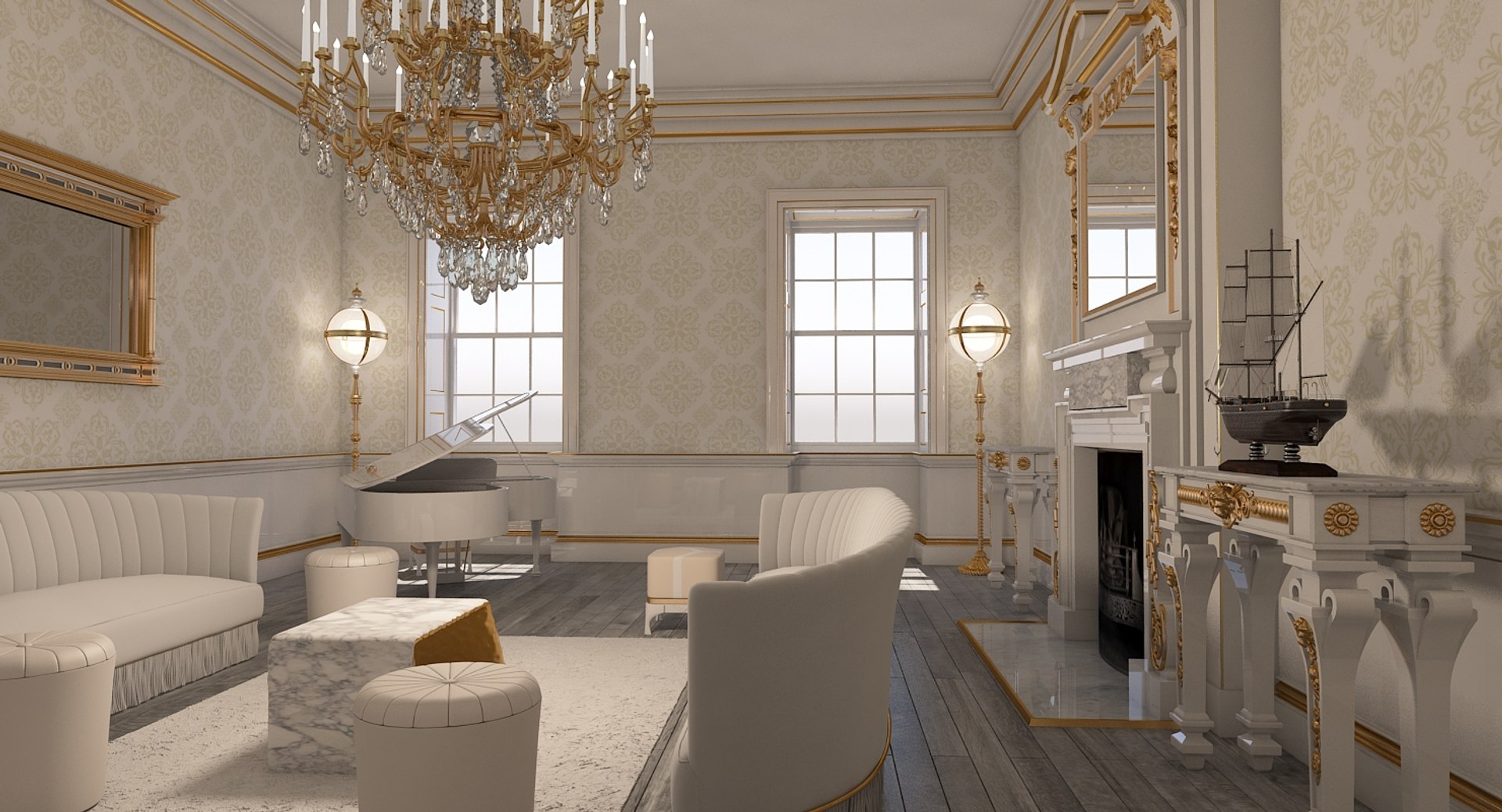 Classical Interior 3D Model - TurboSquid 1191077