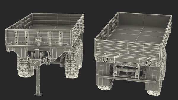 Military Drop Side Cargo Trailer 3D model - TurboSquid 1766254