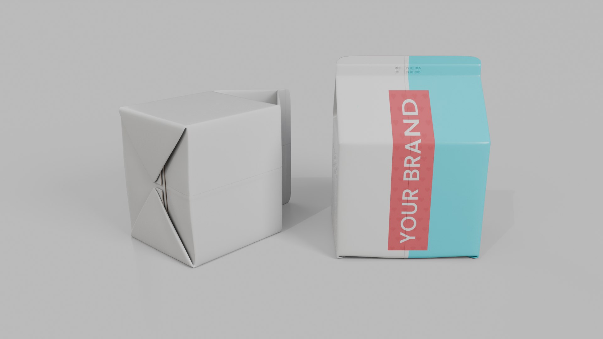 3D Beverage Carton 250 Ml - Customizable Gable-Top Drink Box ...