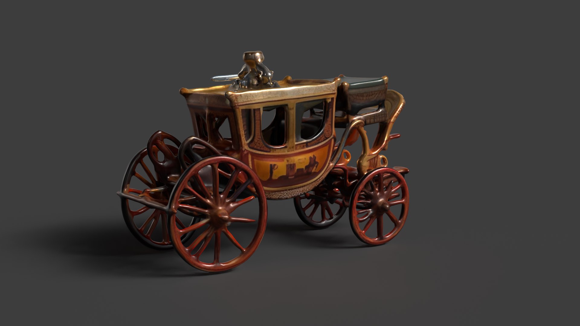 Chinese Ancient Carriage Figure Model - TurboSquid 2316564