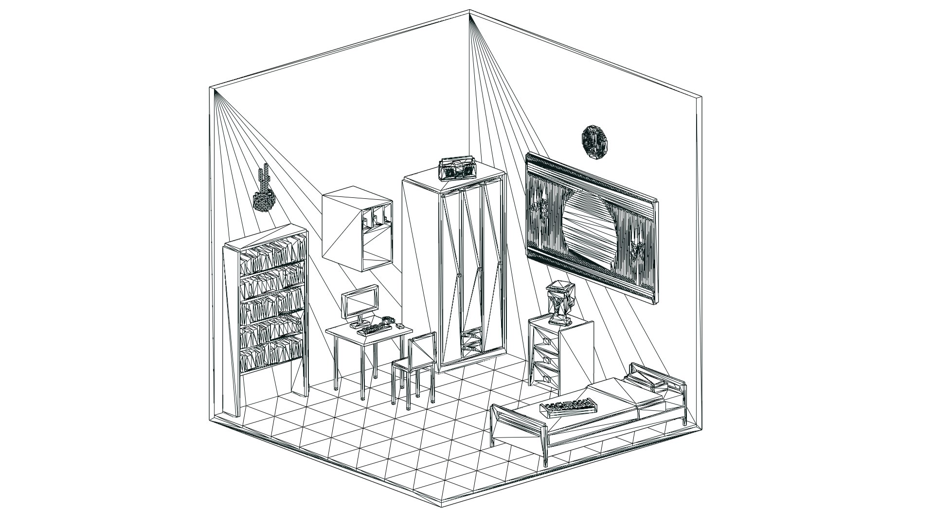 Vaporwave Room Retro 90s Style 3D - TurboSquid 1882845