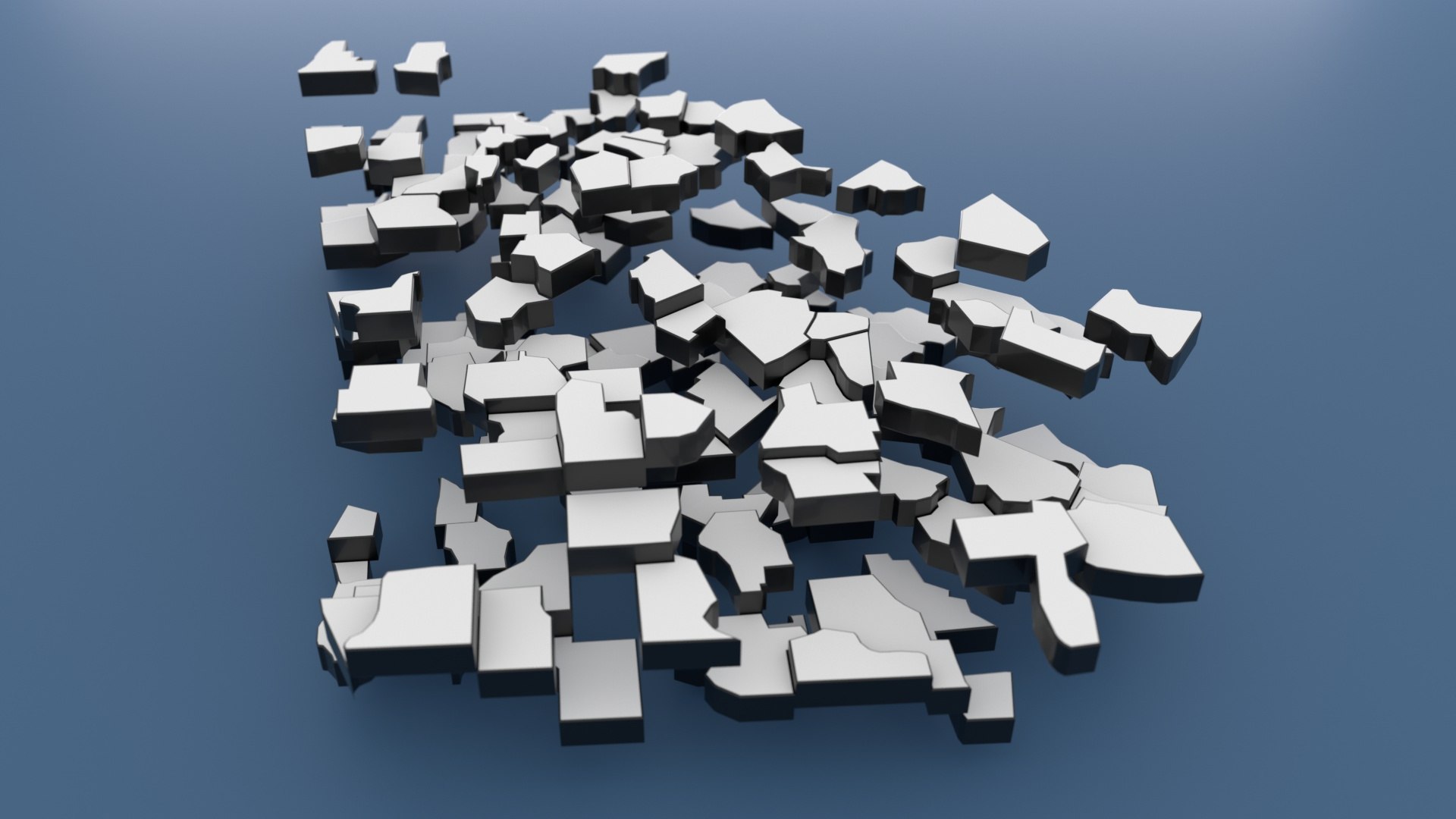 3D Georgia Counties - Map of United States of America USA - TurboSquid ...