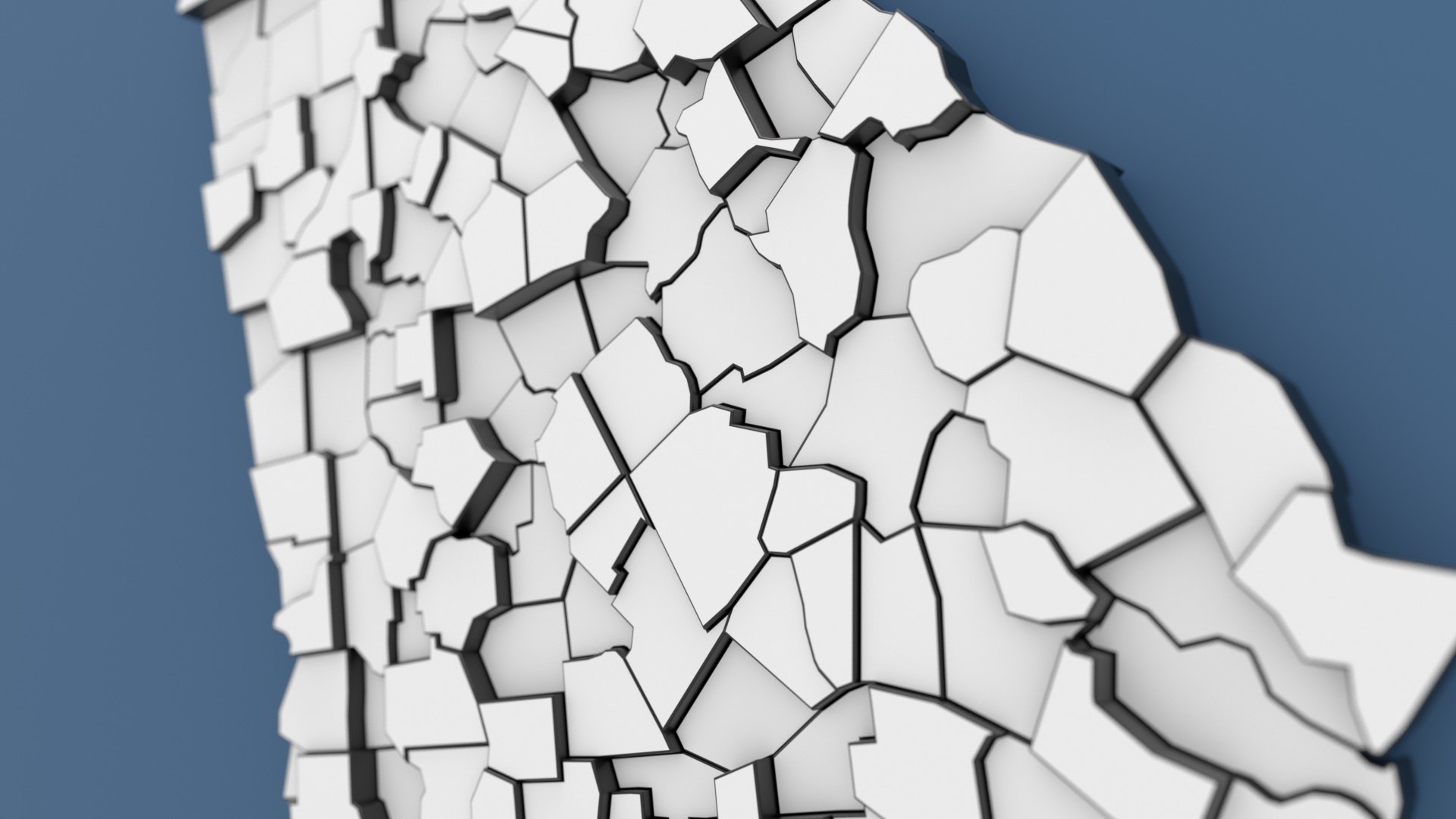 3D Georgia Counties - Map of United States of America USA - TurboSquid ...