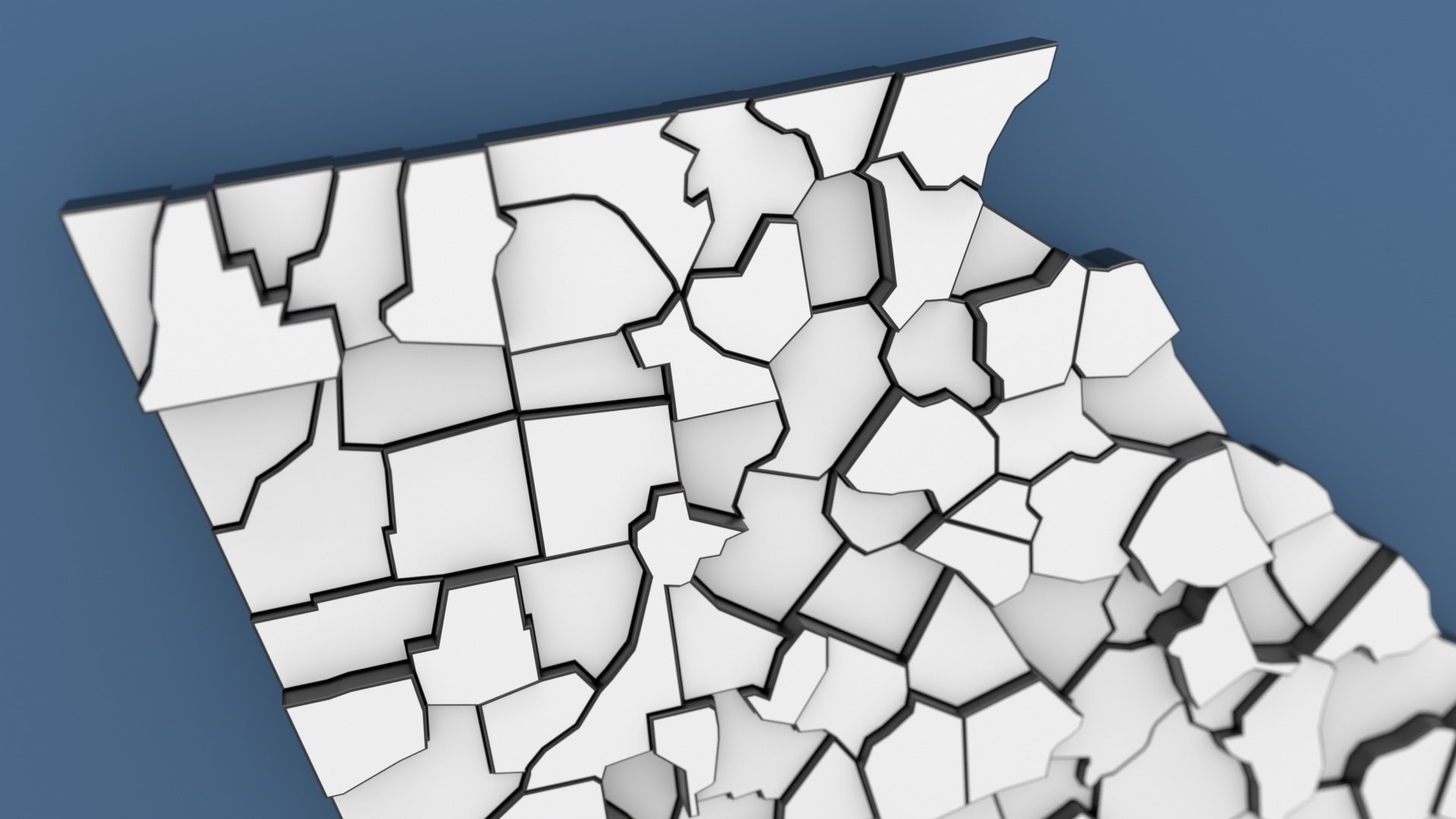 3D Georgia Counties - Map of United States of America USA - TurboSquid ...