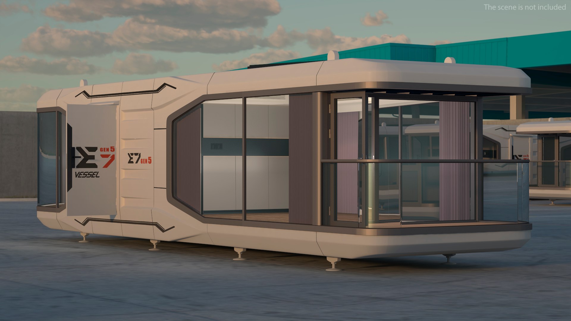 Capsule House E7 Lights On 3D Model - TurboSquid 2276924